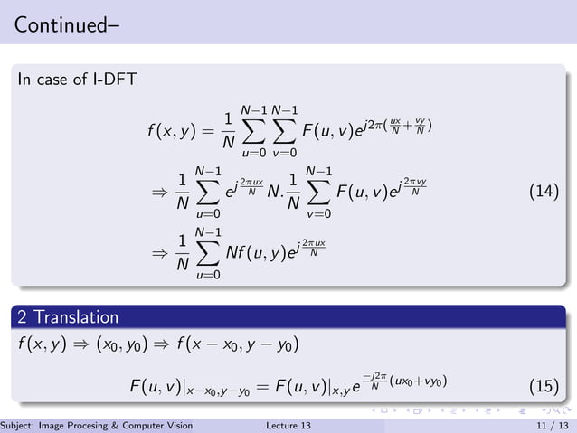 Lecture 13 Usage Of Fourier Transform In Image Processing Pdf Graphics Software Computer