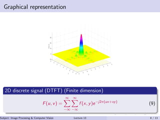 Lecture 13 (Usage of Fourier transform in image processing) | PDF