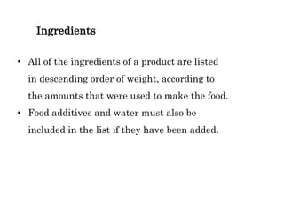 Lecture 13 food labeling | PPTX