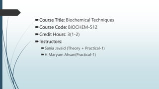 Biochemical Techniques and preventive measures. | PPT