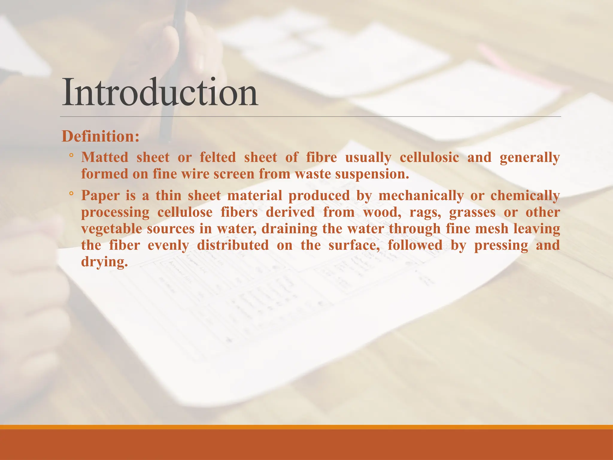 Paper manufacturing for chemical engineering | PPTX