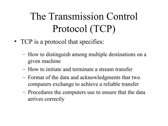 the TCP transmission control protocol | PPT