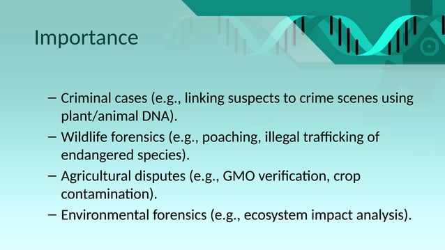 An Importance of DNA in forensics Sciences | PPTX