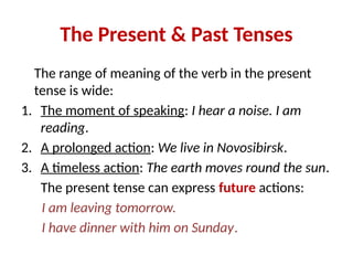 The Verb: Tense, Aspect, Phase in English | PPTX
