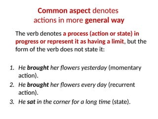 The Verb: Tense, Aspect, Phase in English | PPTX