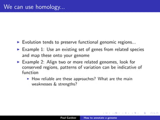 BIOL335: How to annotate a genome | PDF