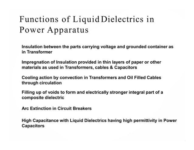 Lecture 13 - Liquid Dielectric and its Types with Breakdown in Liquid ...