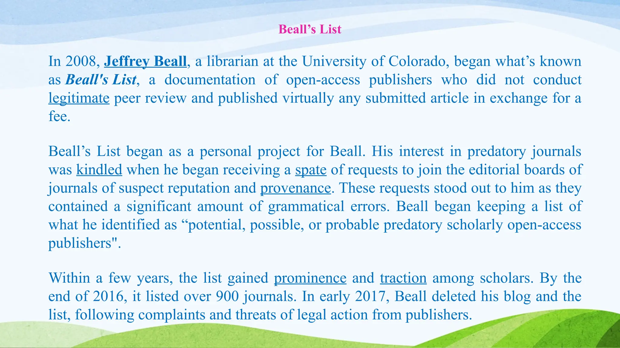 LECTURE 13 - PREDATORY PUBLISHERS OF JOURNALS.pptx
