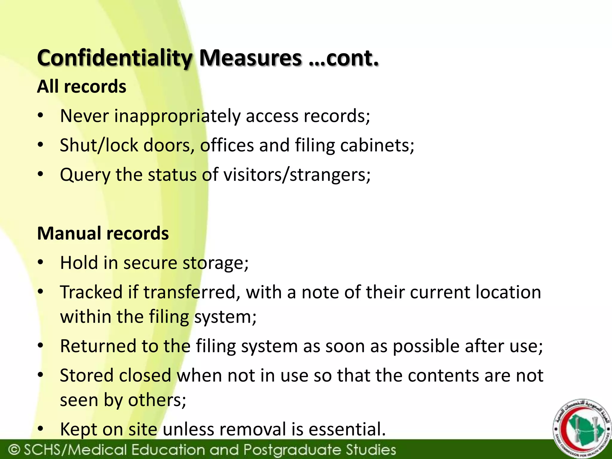 Lecture 13 privacy, confidentiality and medical records | PPTX