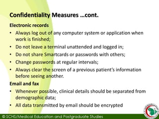 Lecture 13 privacy, confidentiality and medical records | PPTX