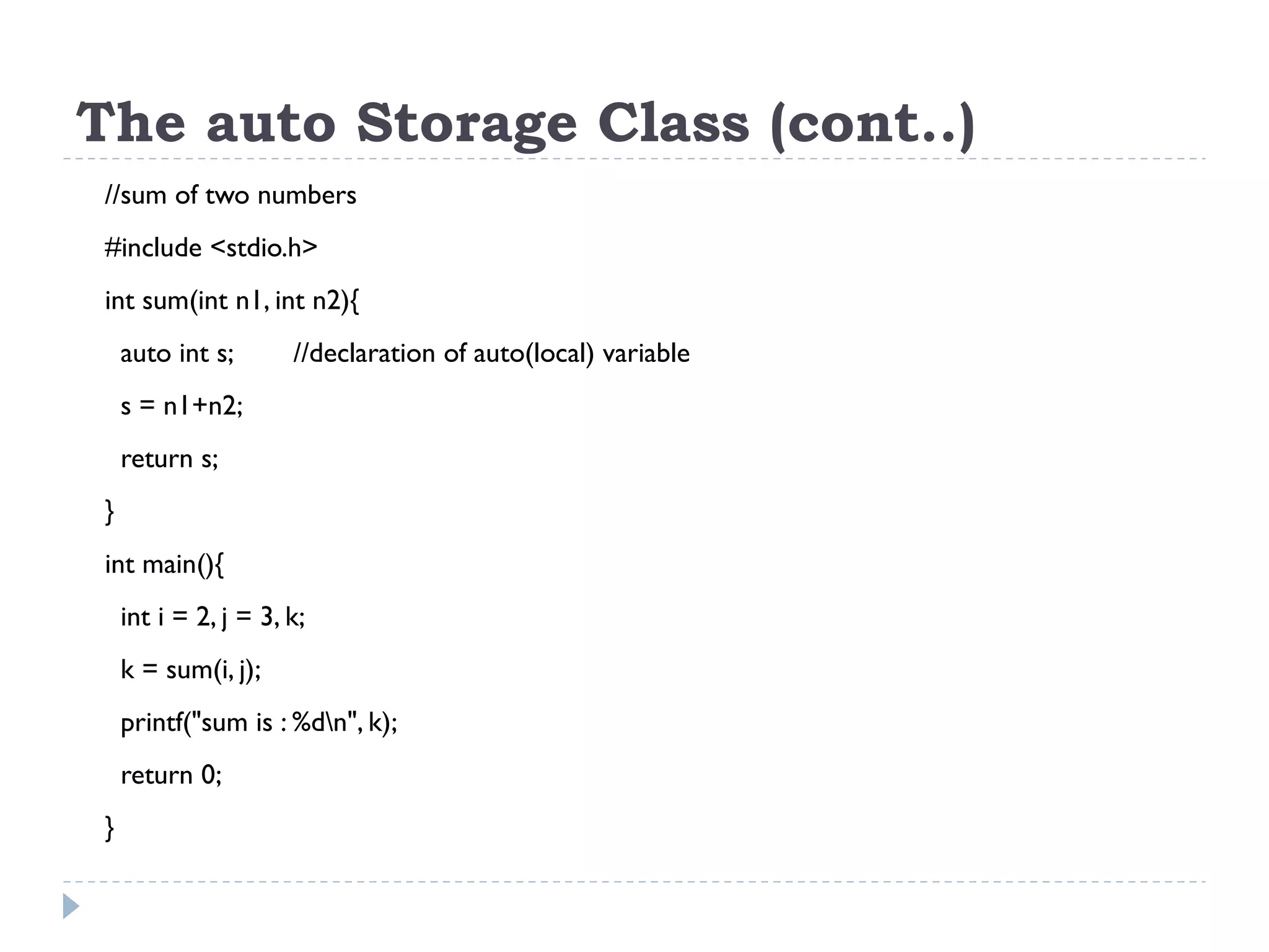 Lecture 13 - Storage Classes | PPT