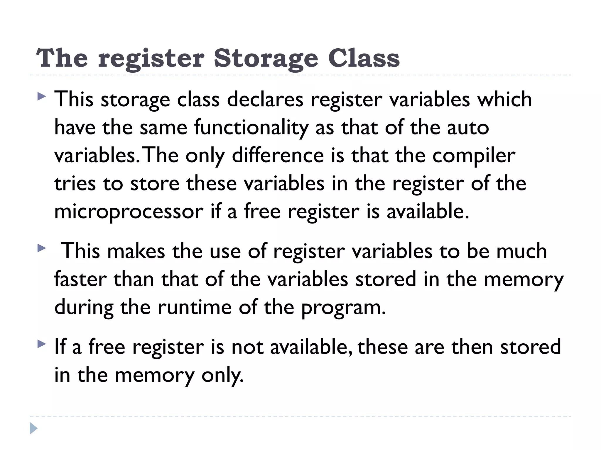 Lecture 13 - Storage Classes | PPT