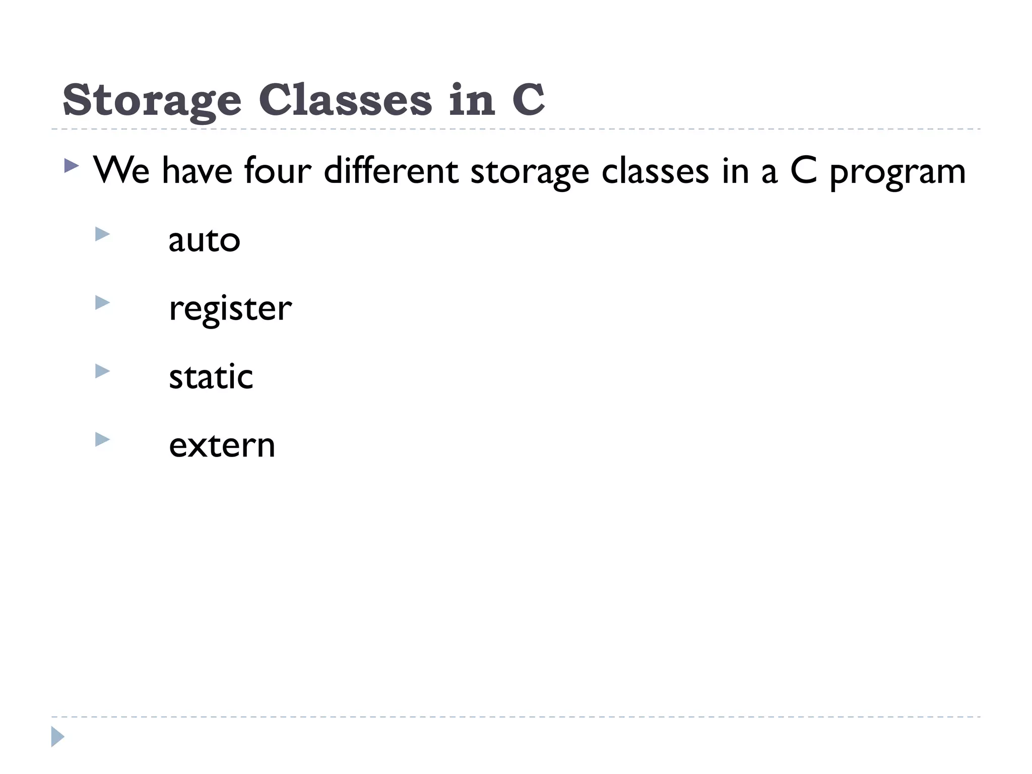 Lecture 13 Storage Classes Ppt Programming Languages Computing 5530
