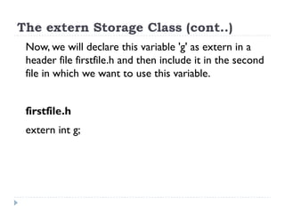 Lecture 13 - Storage Classes | PPT