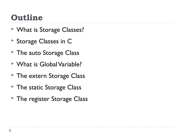 Lecture 13 - Storage Classes | PPT | Programming Languages | Computing