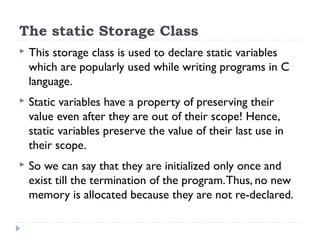 Lecture 13 - Storage Classes | PPT