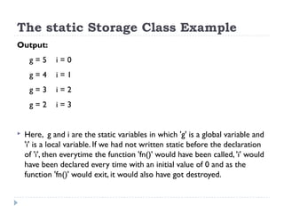 Lecture 13 - Storage Classes | PPT