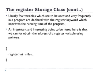 Lecture 13 - Storage Classes | PPT