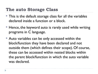 Lecture 13 - Storage Classes | PPT