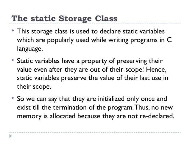 Lecture 13 - Storage Classes