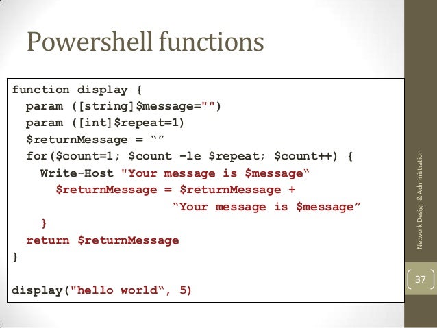 Lecture 13, 14 & 15 c# cmd let programming and scripting