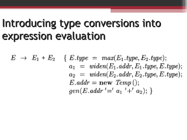 Lecture 13 intermediate code generation 2.pptx | Programming Languages | Computing