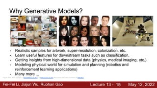 lecture_13_jiajun.pdf Generative models GAN | PDF
