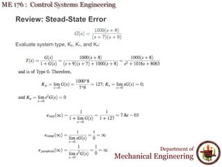 Lecture 13 ME 176 6 Steady State Error Re | PPT