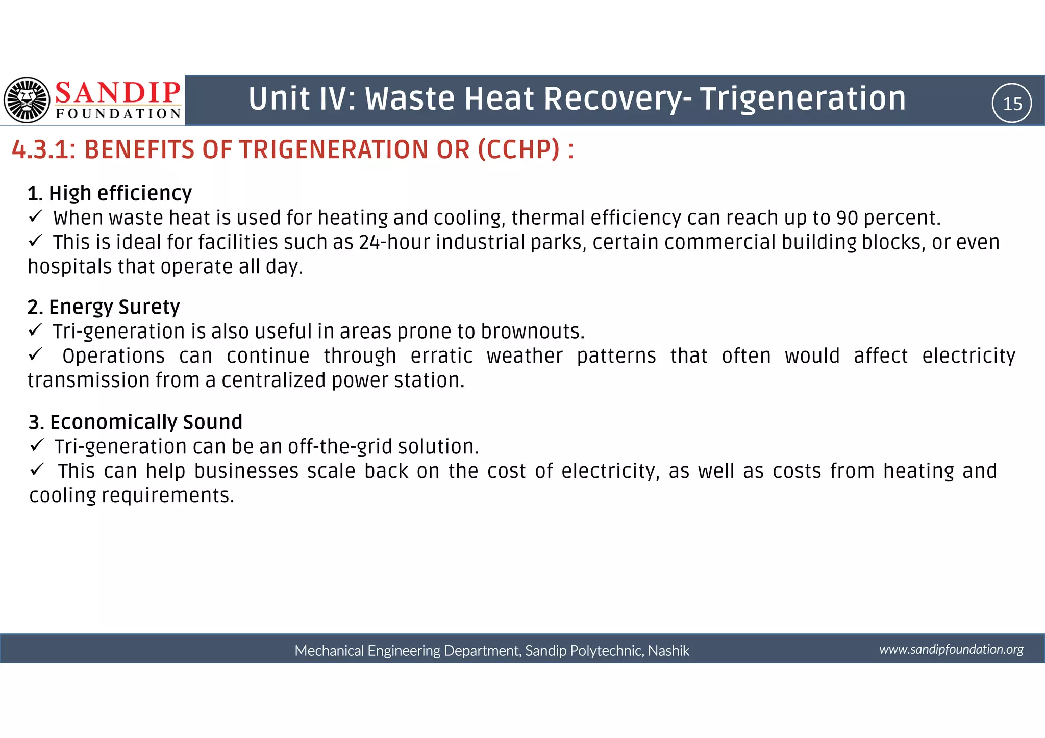 Lecture 13_PPE_Unit 4: Waste Heat Recovery, Cogeneration ...