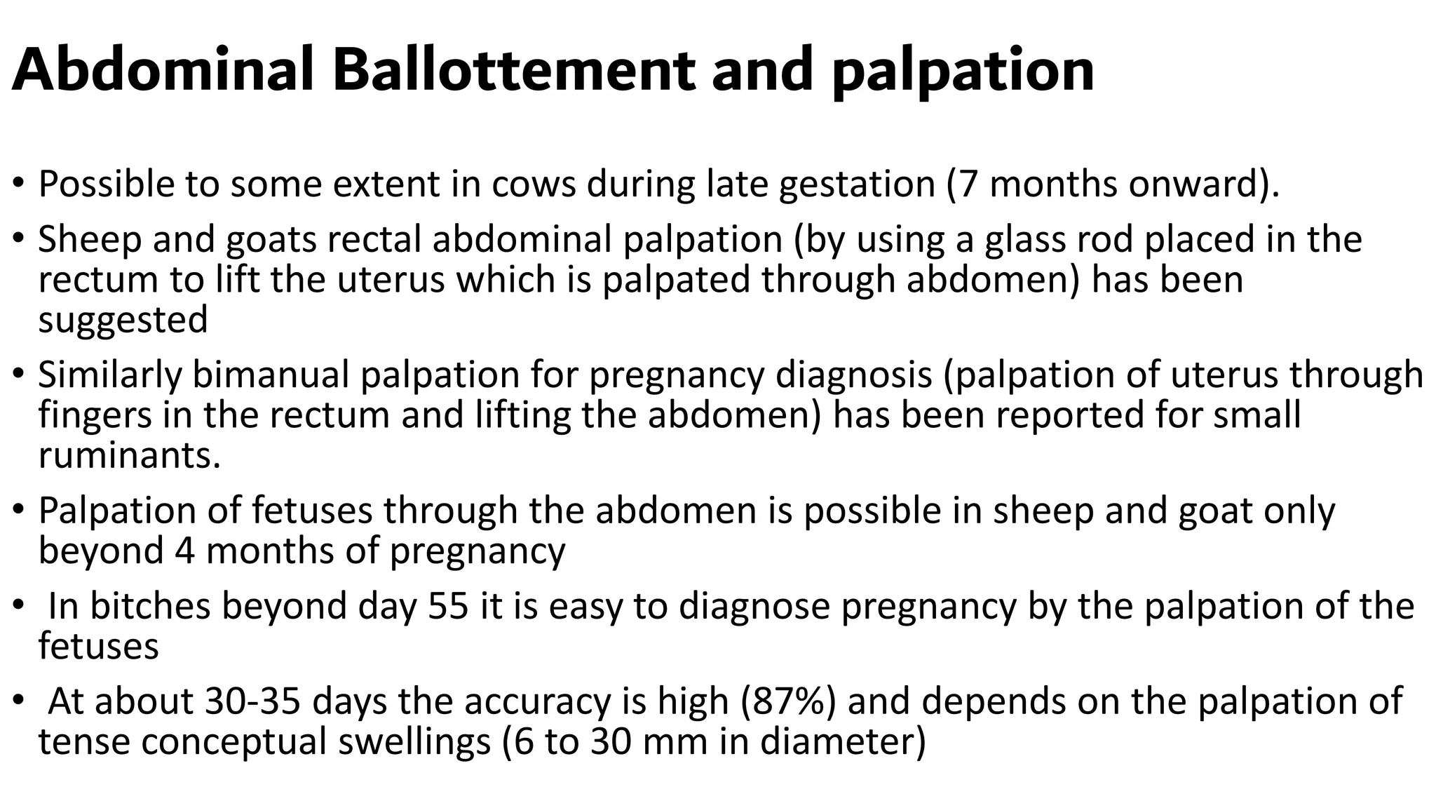 Lecture 13 Pregnancy diagnosis in farm and pet animals | PDF