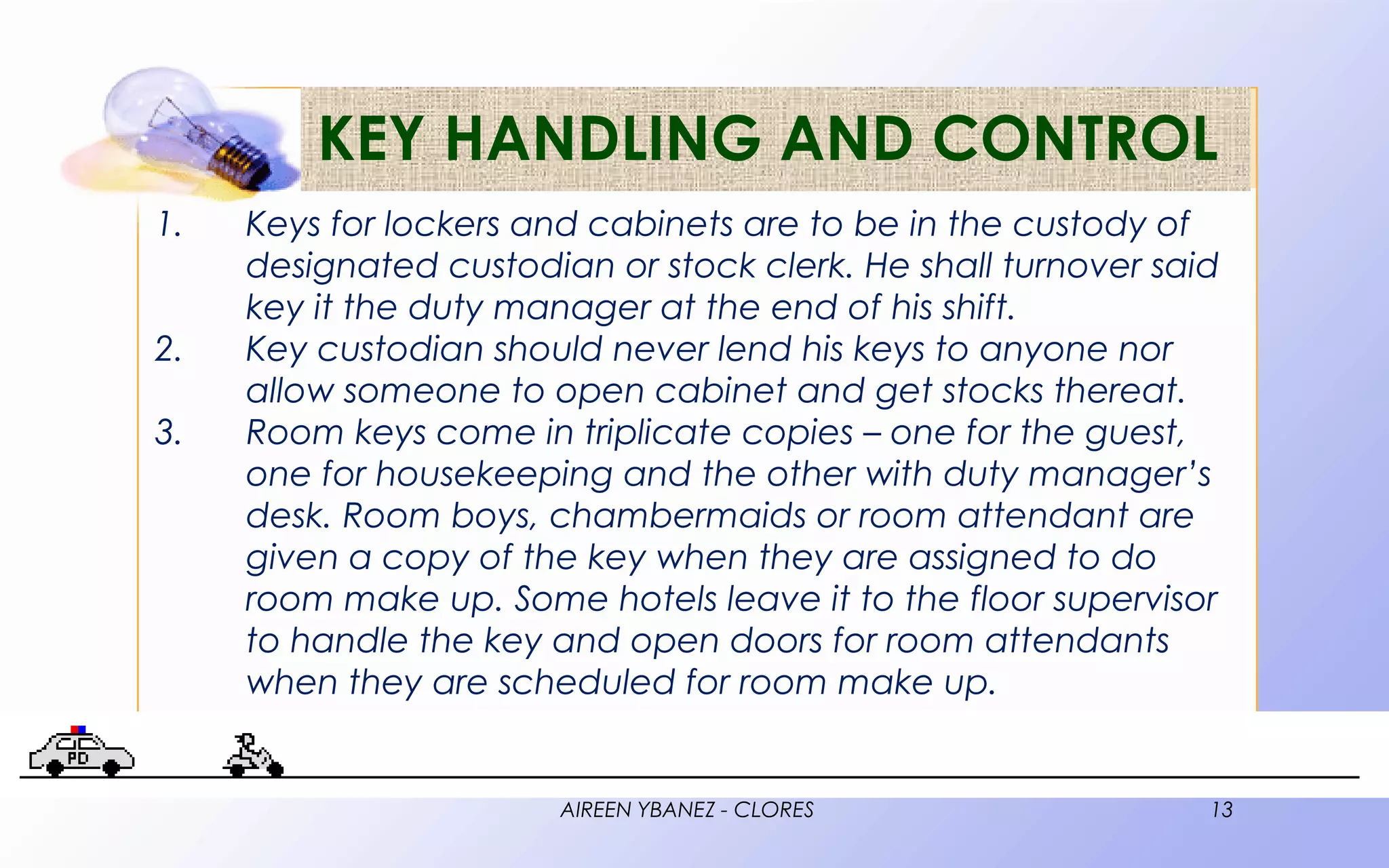 Lecture 13 safety and security in housekeeping | PPT