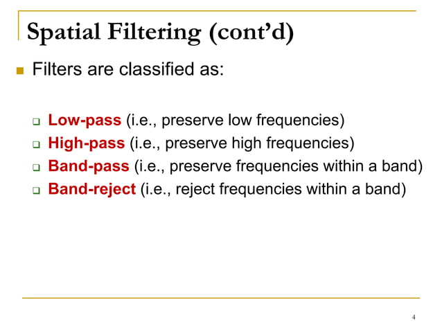Spatial Filters Digital Image Processing Pptx