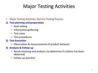 Software Engineering (Testing Activities, Management, and Automation) | PPT