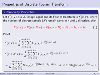 Lecture 14 Properties of Fourier Transform for 2D Signal | PDF