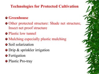 Implementation of Protected Cultivation Technologies | PDF