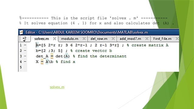 Creating Functions file in Matrices Laboratory using MATLAB | PPTX ...