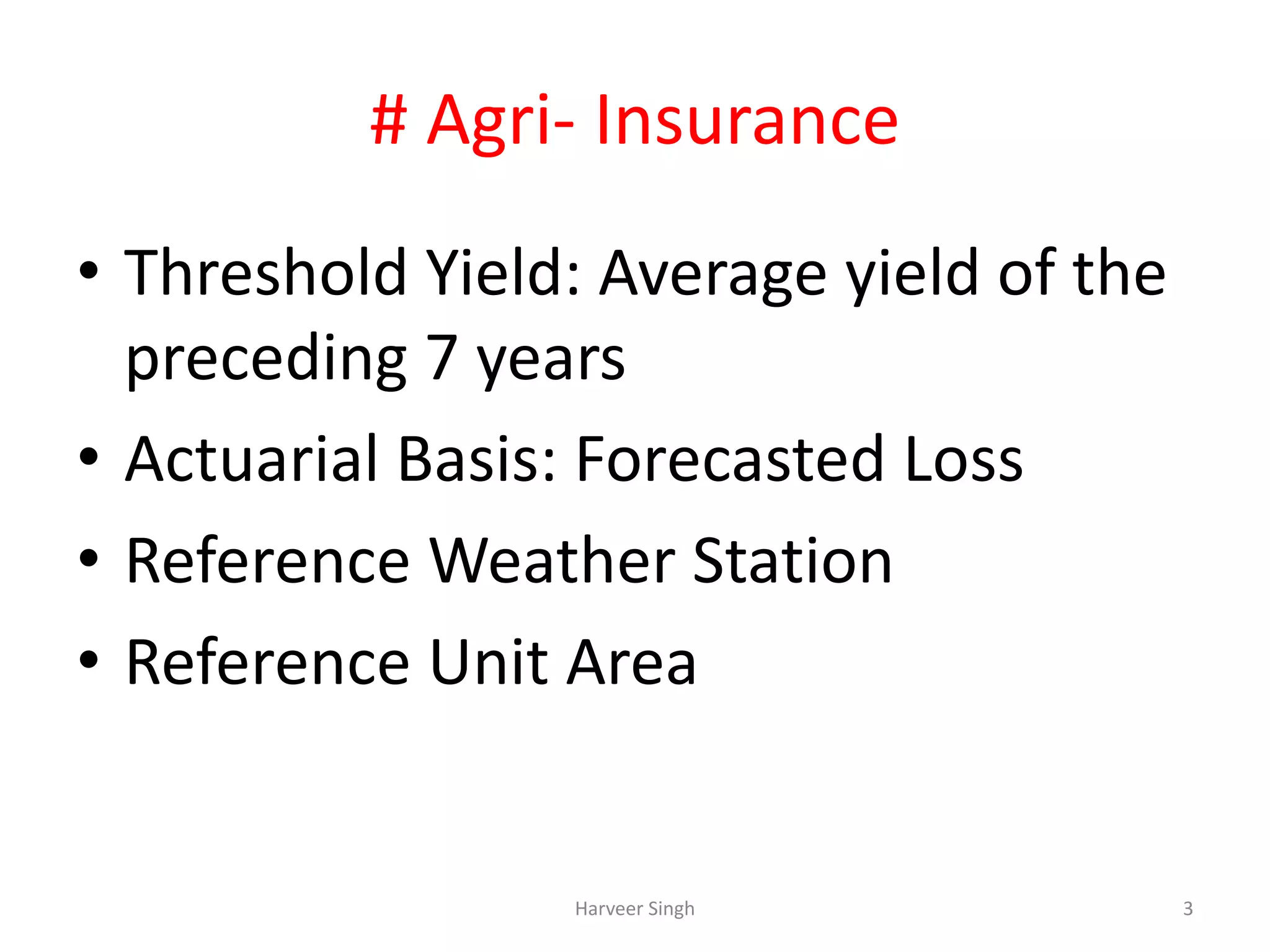 Lecture # 14 agricultural insurances | PPTX
