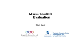 IVE 2024 Short Course - Lecture14 - Evaluation | PDF
