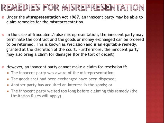 Lecture 14 misrepresentations