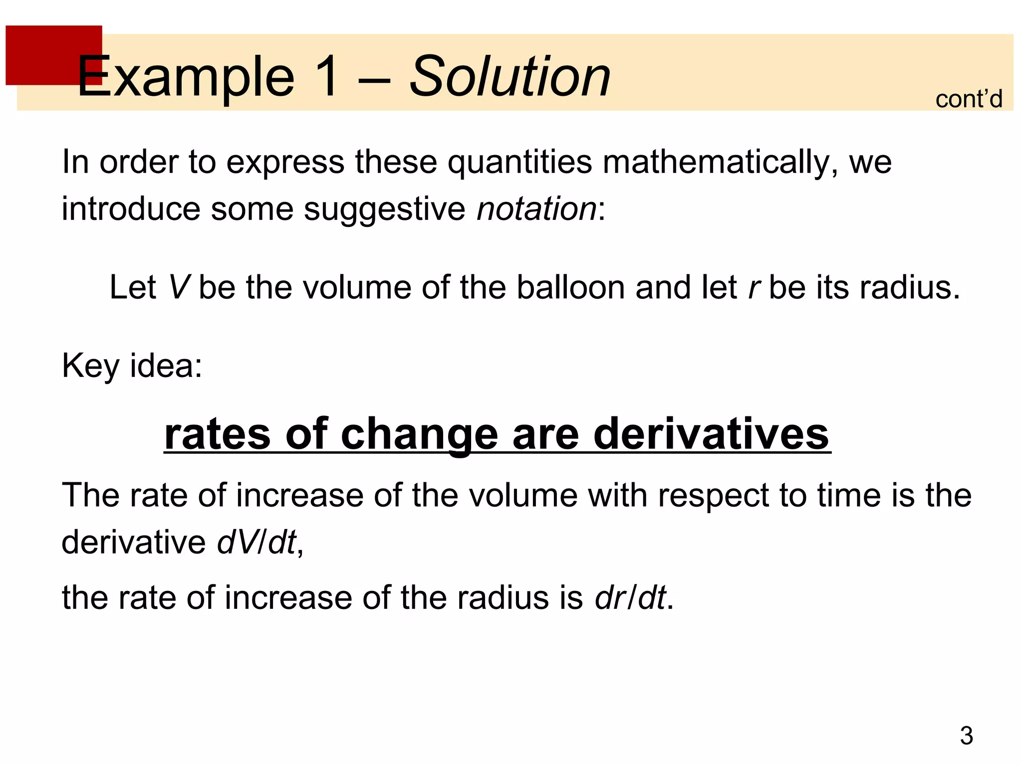 Lecture 14 related rates - section 4.1 | PPT