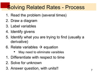 Lecture 14 related rates - section 4.1 | PPT