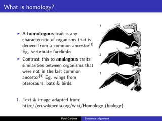 BIOL335: Sequence alignment | PDF