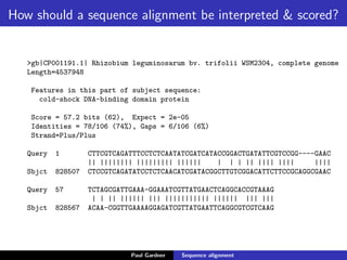 BIOL335: Sequence alignment | PDF