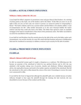 Lecture 14 undue influence - cases | DOCX