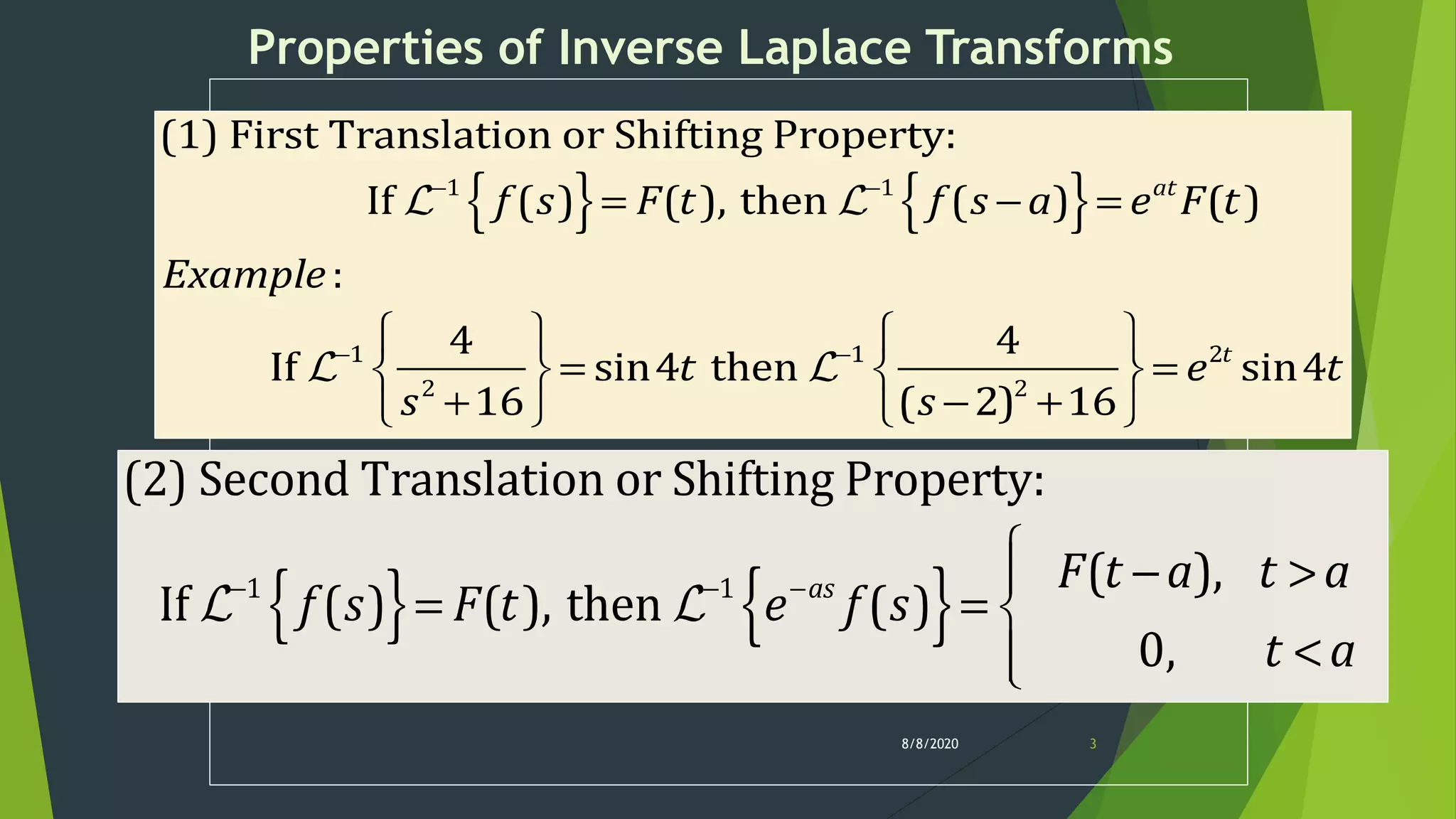 Laplace transformation Engineering Mathematics part 2 | PPTX | Physics | Science