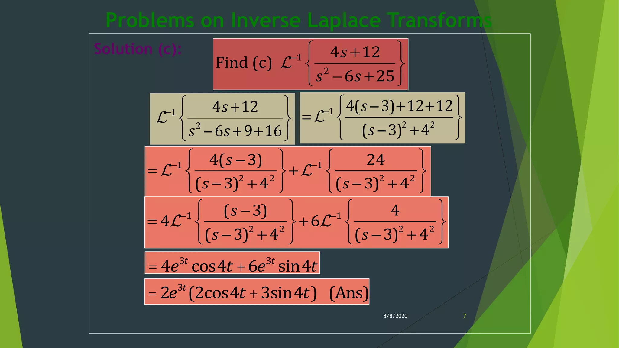 Laplace transformation Engineering Mathematics part 2 | PPTX | Physics | Science