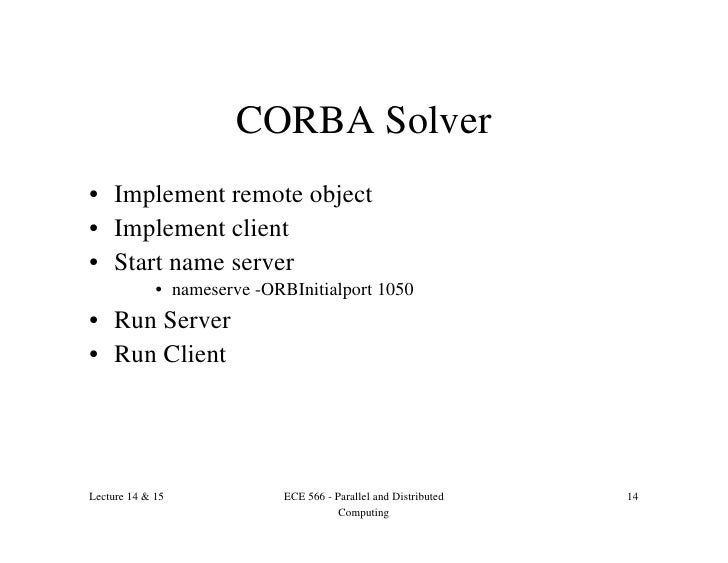 Distributed Objects Corba Java Rmi