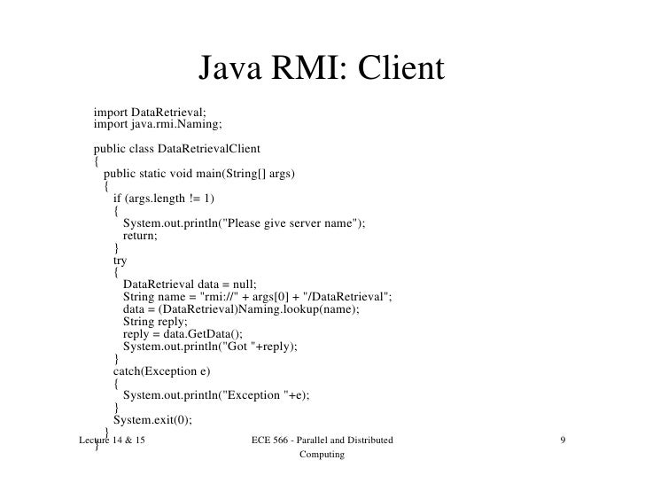 Distributed Objects Corbajava Rmi