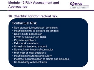 Lecture 14,15,16 RMC - Module 1 Risk Check list for a Building Project ...
