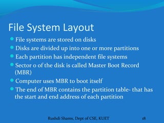 Lecture 14,15 and 16 file systems | PPT